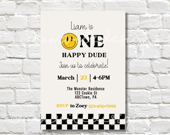 One Happy Dude Birthday Invitation - Etsy