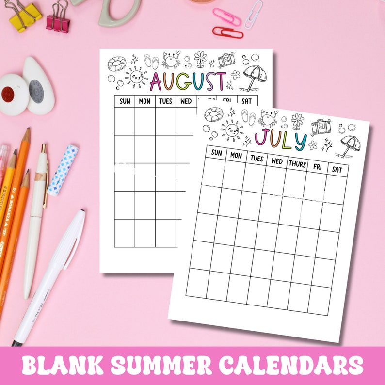 Editable Summer Planner Bundle Printable, Summer Chore Chart for Kids ...