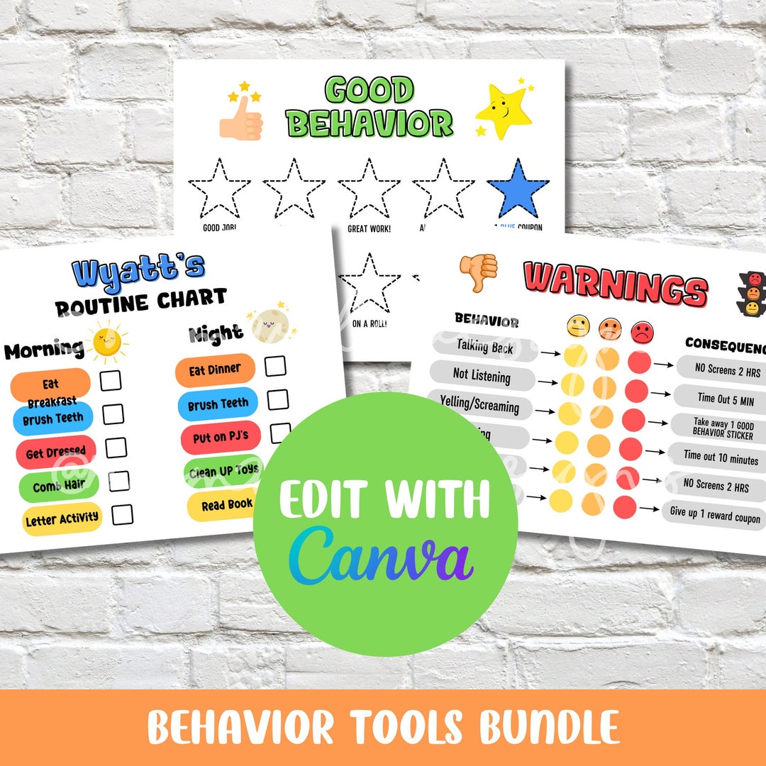 Behavior Chart | Reward Coupons | Good Behavior Tools | Warning Chart ...
