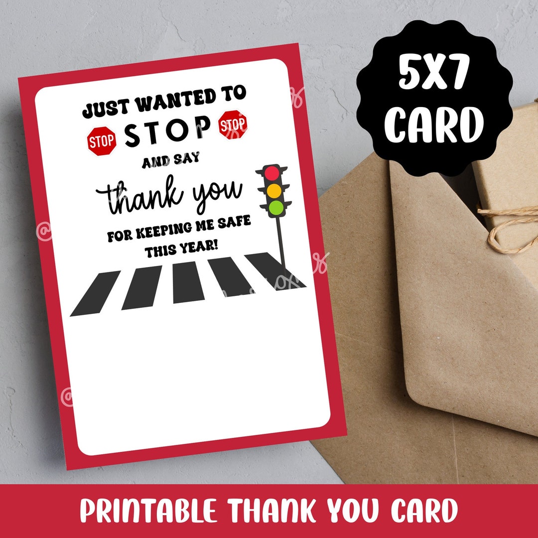 Crossing Guard Thank You Card | Gift Card Holder | Thank You Card ...