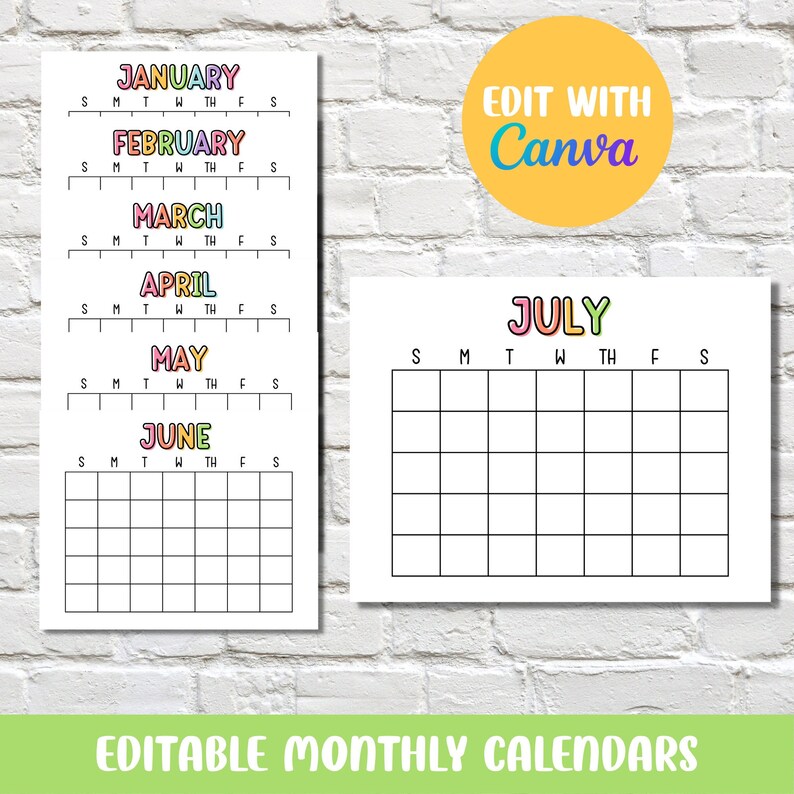 Monthly Calendar | Blank Monthly Calendar | Fridge Calendar | Monthly ...