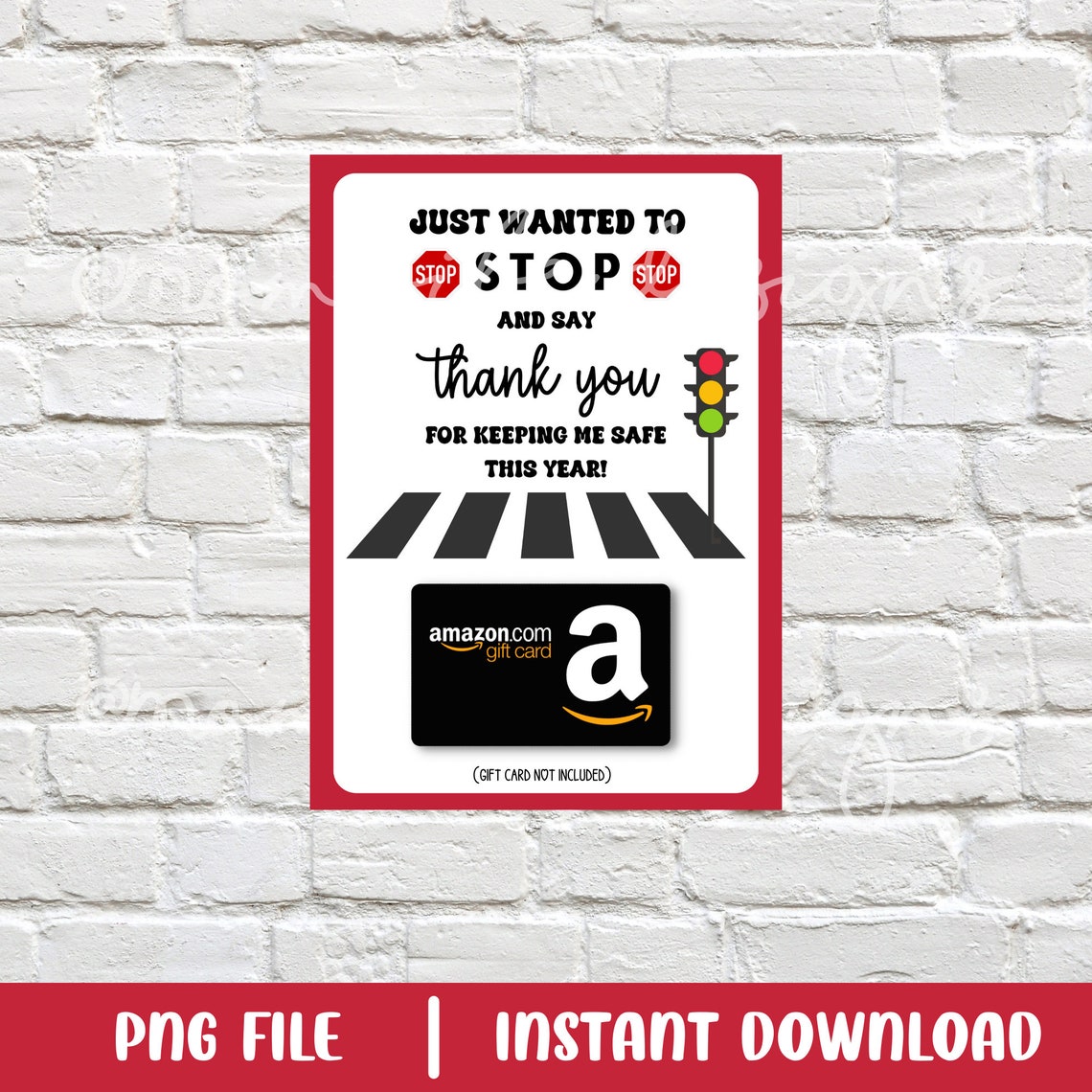 Crossing Guard Thank You Card | Gift Card Holder | Thank You Card ...