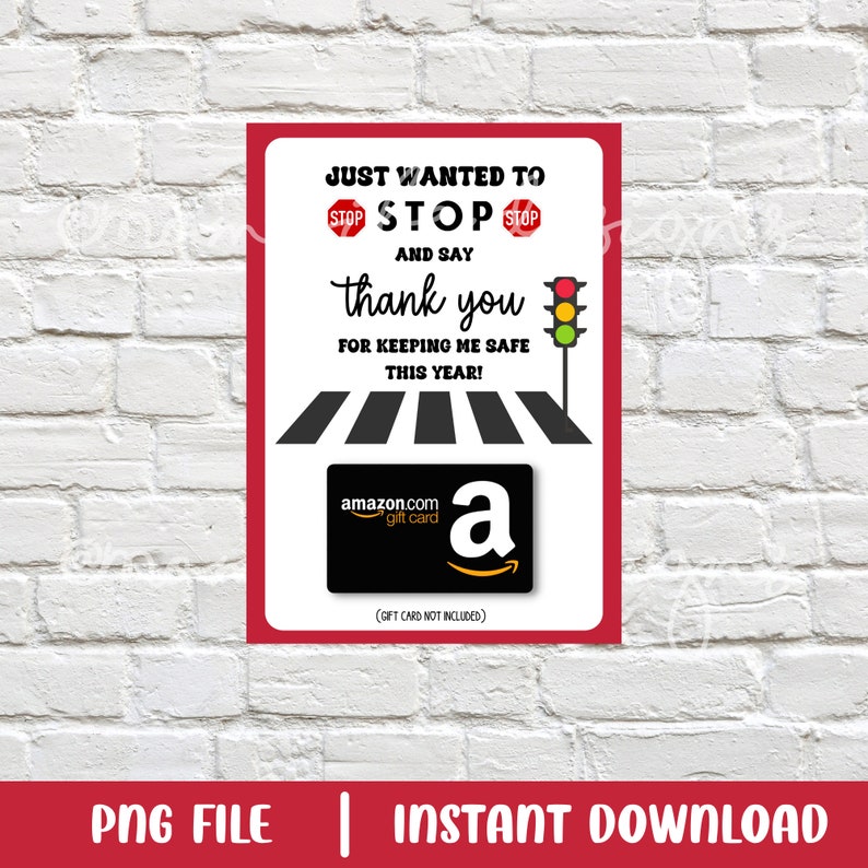 Crossing Guard Thank You Card | Gift Card Holder | Thank You Card ...