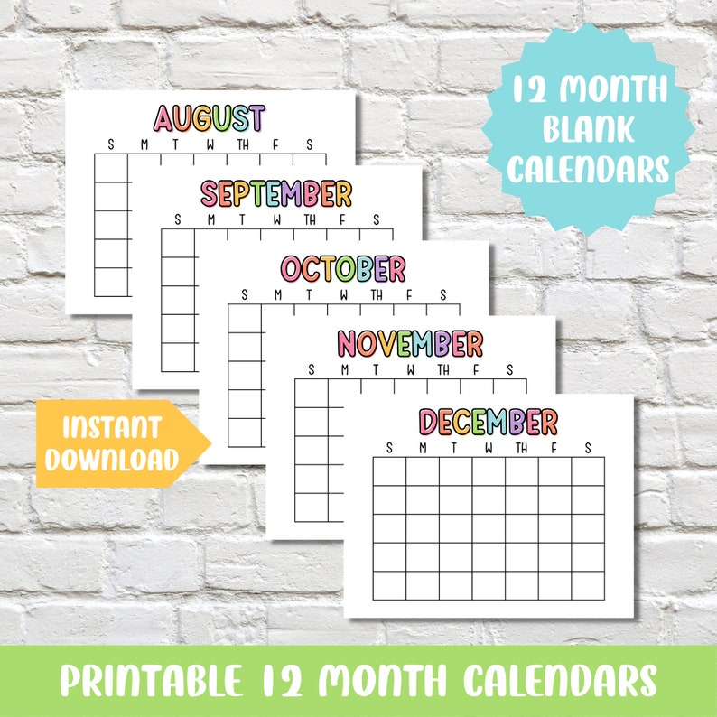 Monthly Calendar | Blank Monthly Calendar | Fridge Calendar | Monthly ...