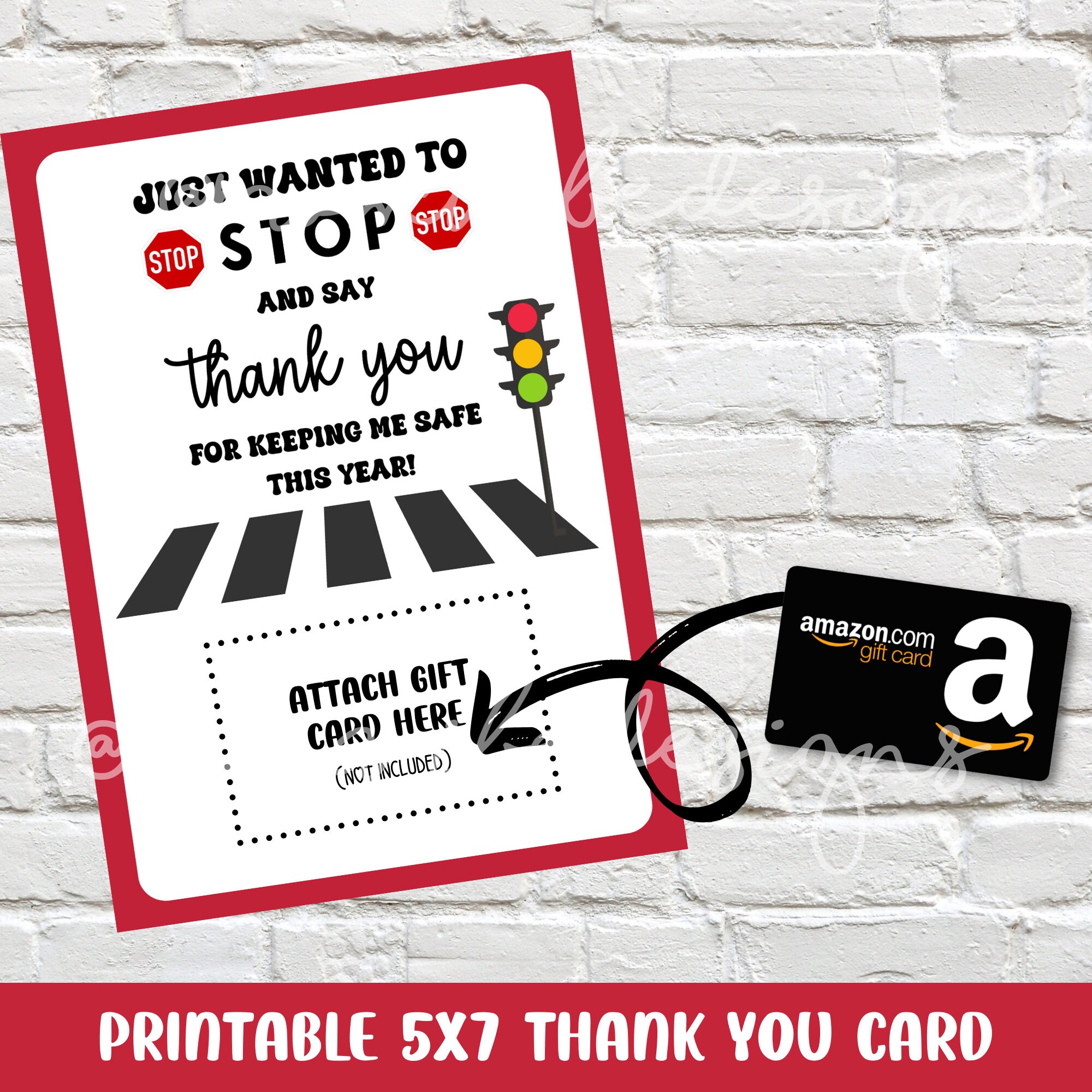 Crossing Guard Thank You Card | Gift Card Holder | Thank You Card ...