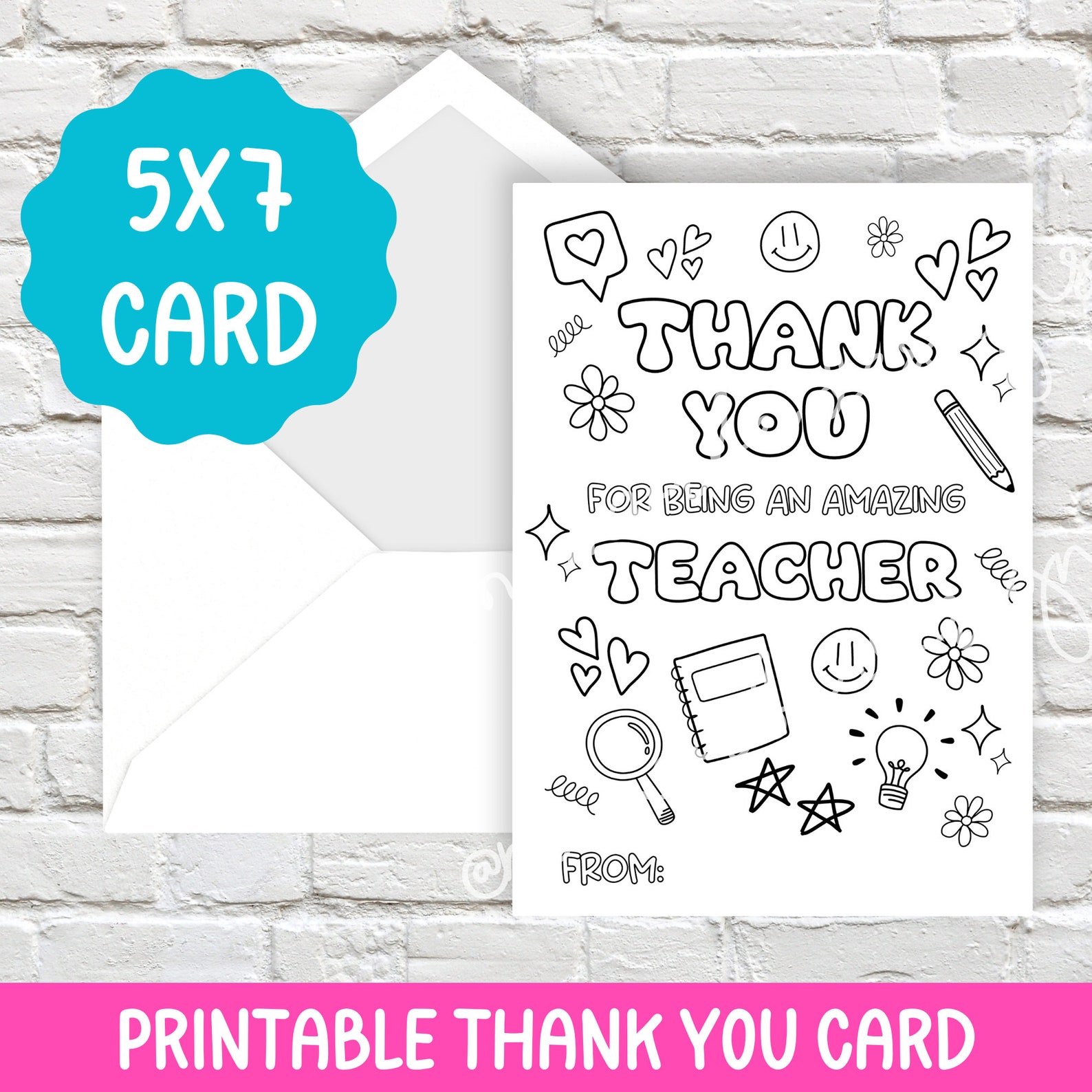 Printable Thank You Card | Coloring Thank You Card | Teacher ...