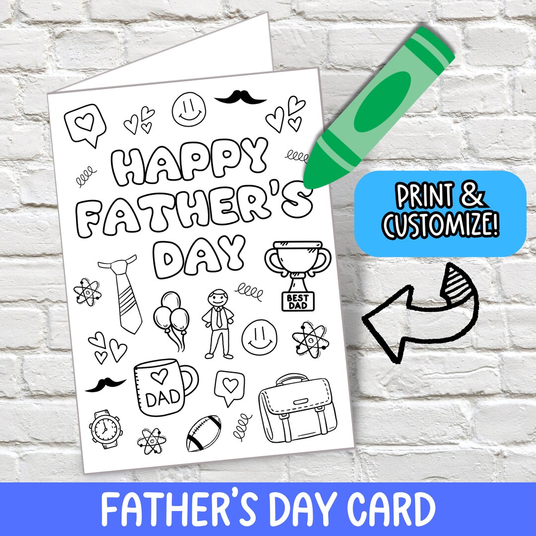 Father's Day Card, Printable Father's Day Card, Folded Card, 5x7 ...