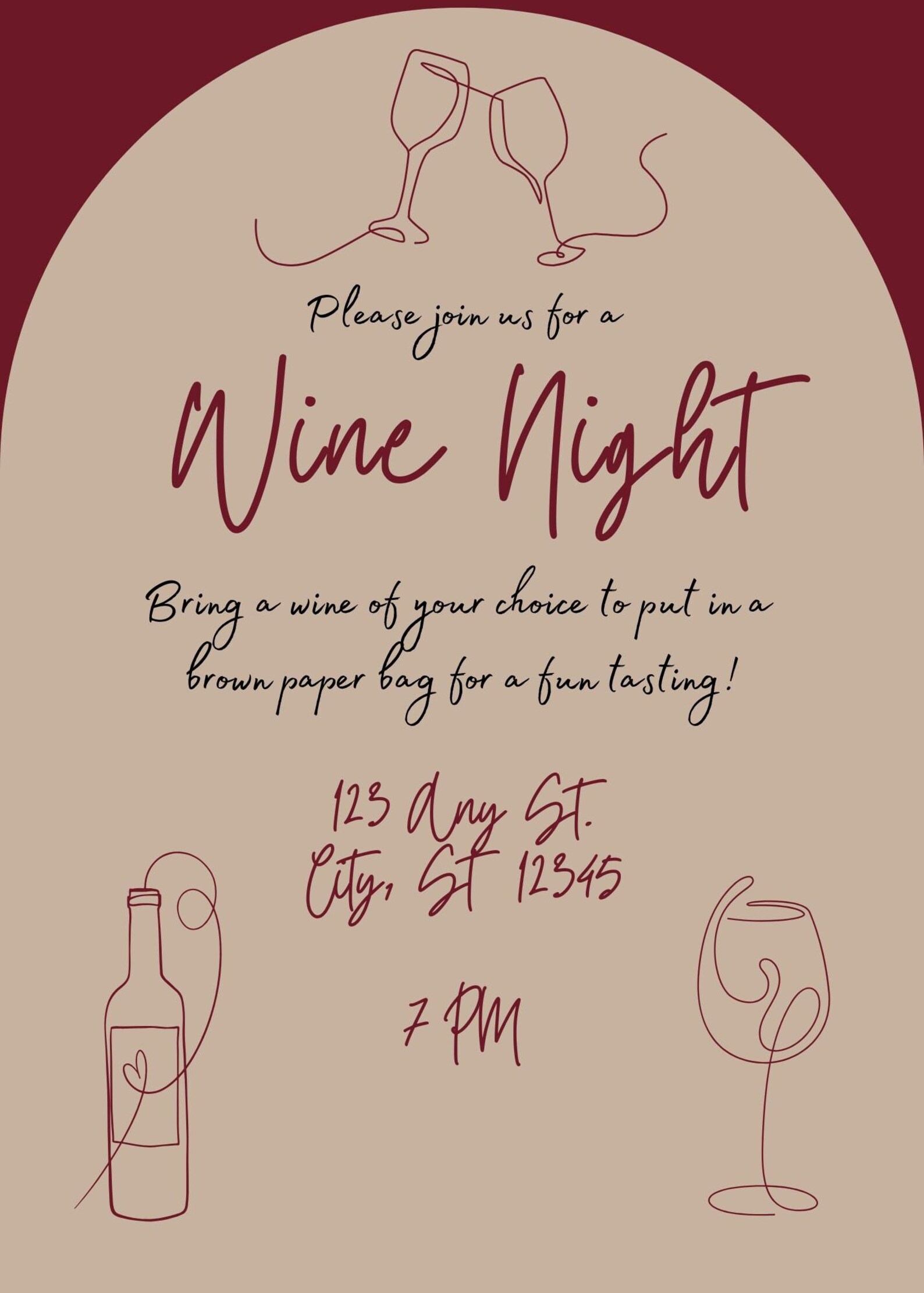 Wine Night Invitation - Etsy