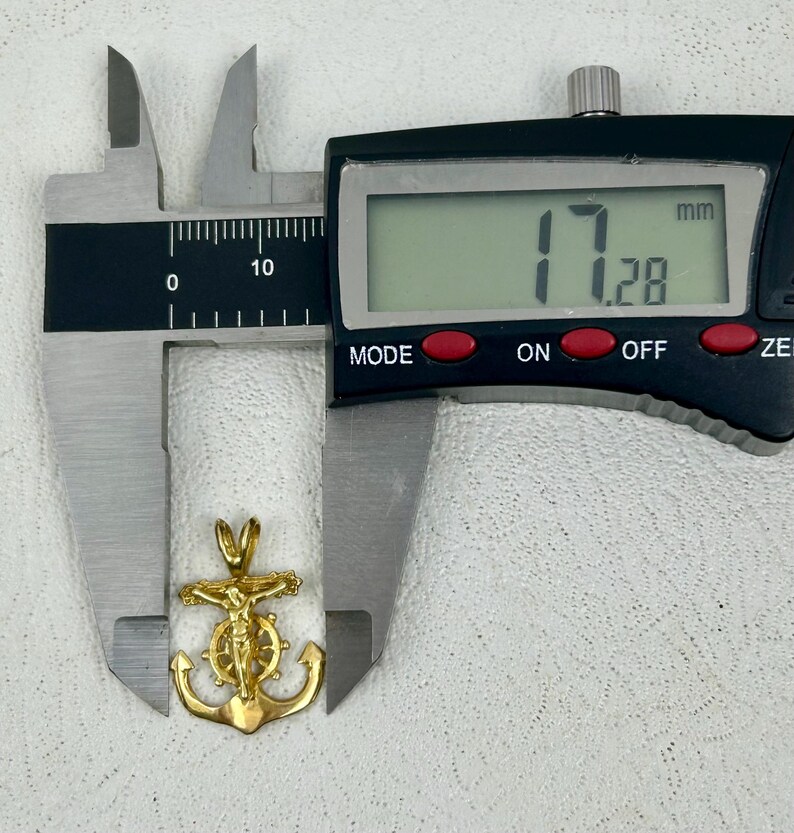 Vintage 750 18K Solid Gold Jesus Crucifix Anchor Mariner Cross Charm ...