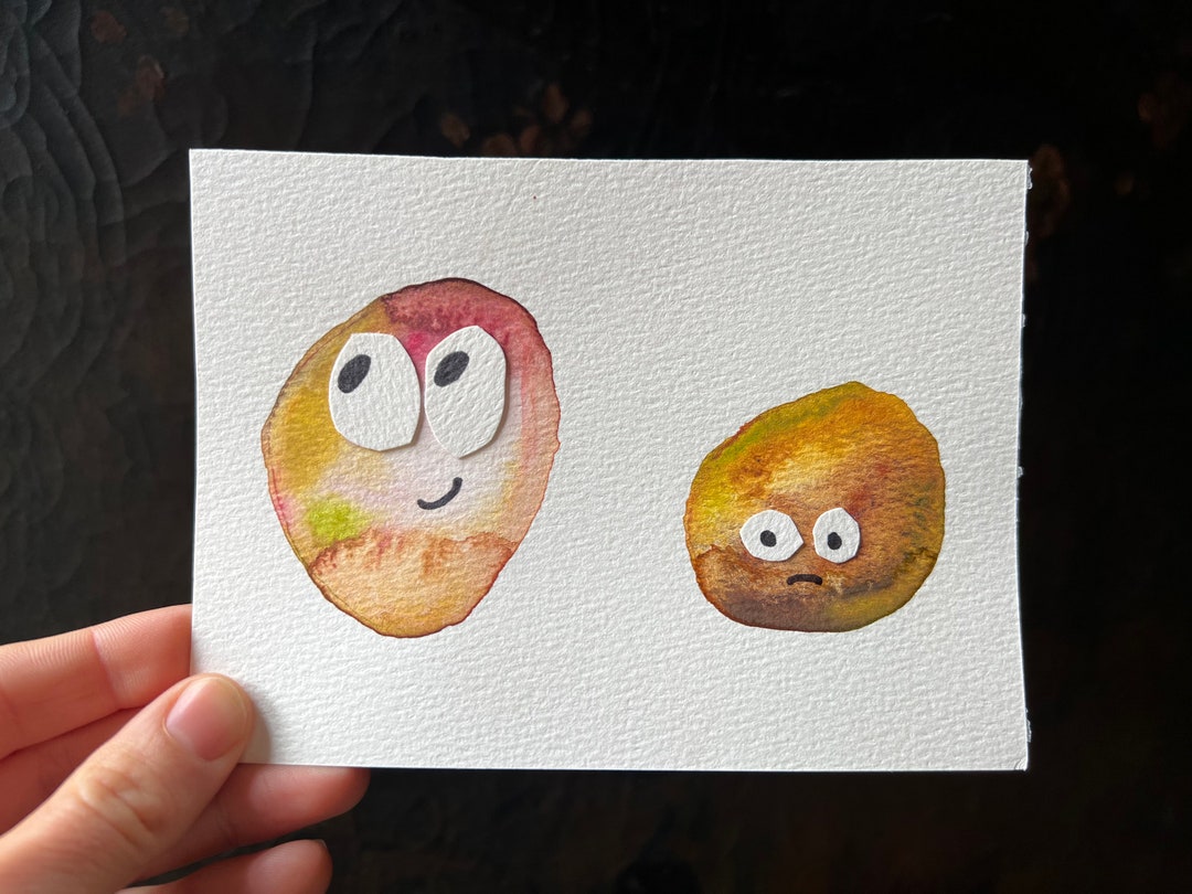 GULP - Original Hand Painted Watercolor Art, Pebbles, Rocks, Stones ...