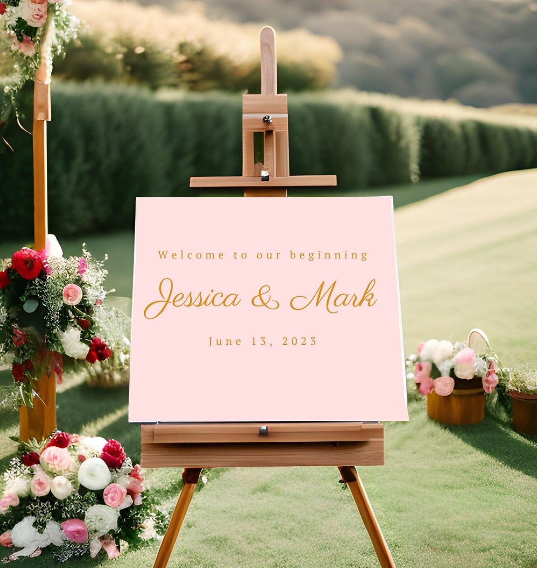 Personalized Wedding Welcome Sign - Acrylic Welcome Sign - Customizable ...