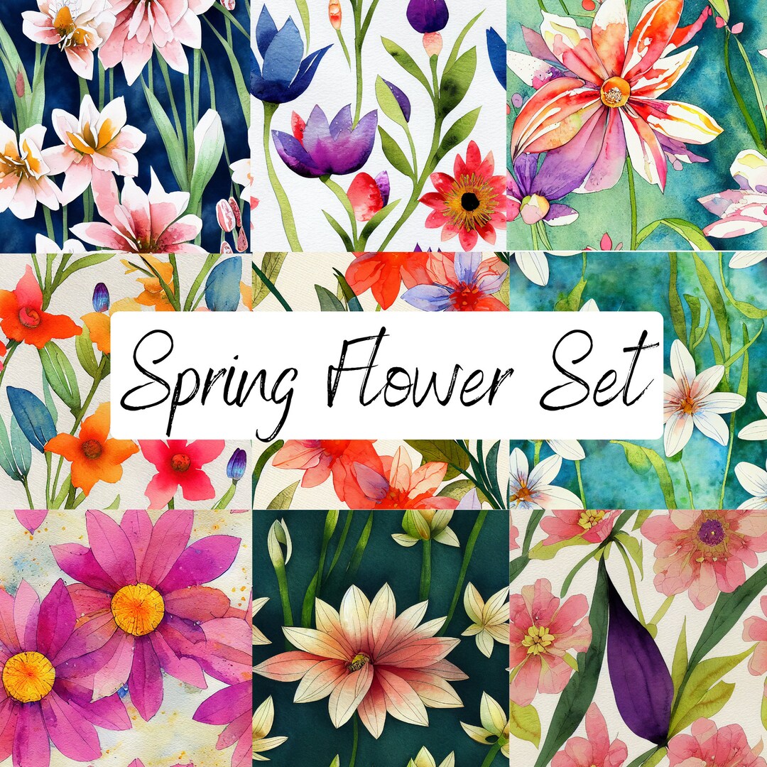 Spring Flower Clip Art Floral Design Spring Flowers - Etsy