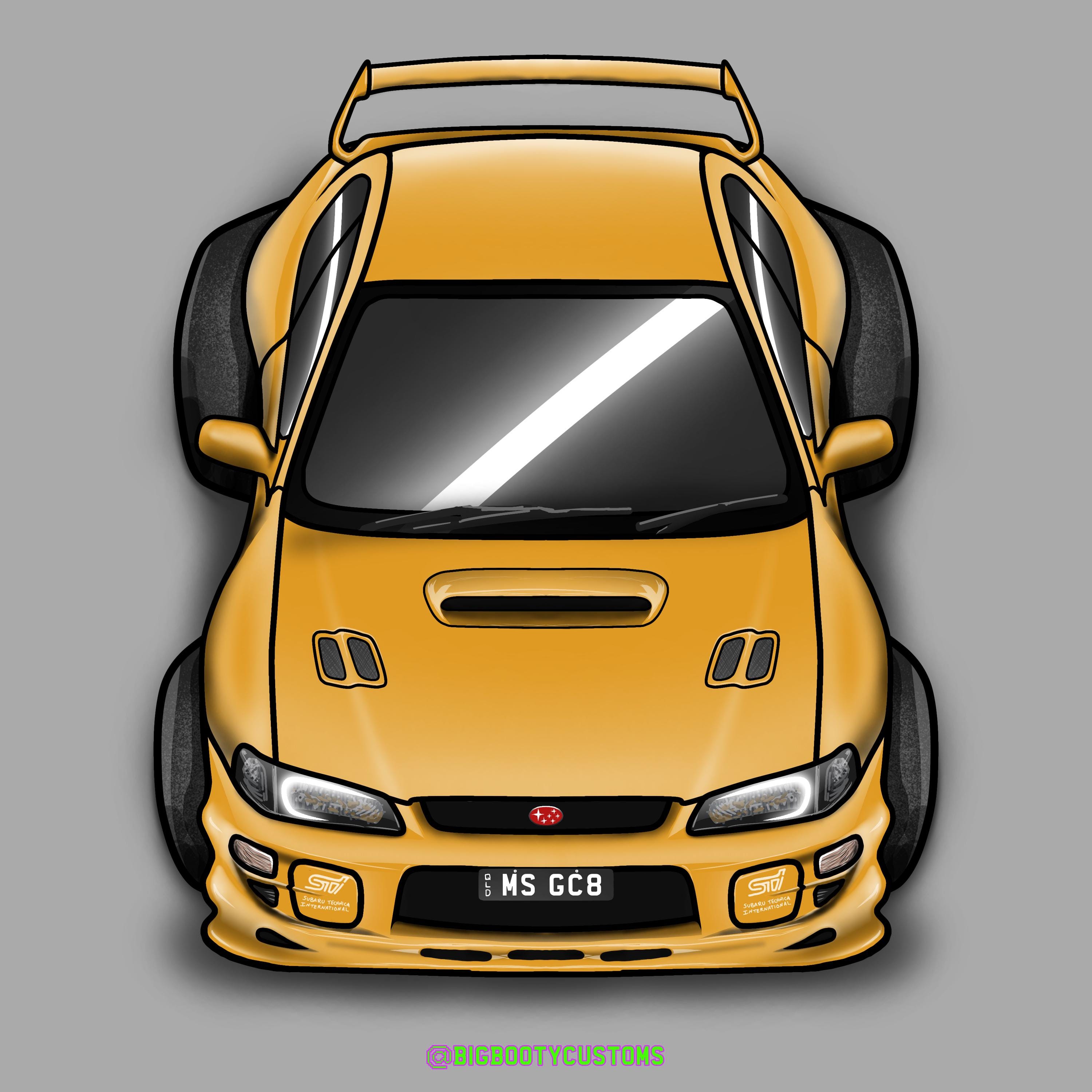 Animated Gif Custom Car Illustration Digital Drawing Gifts. Gift for ...