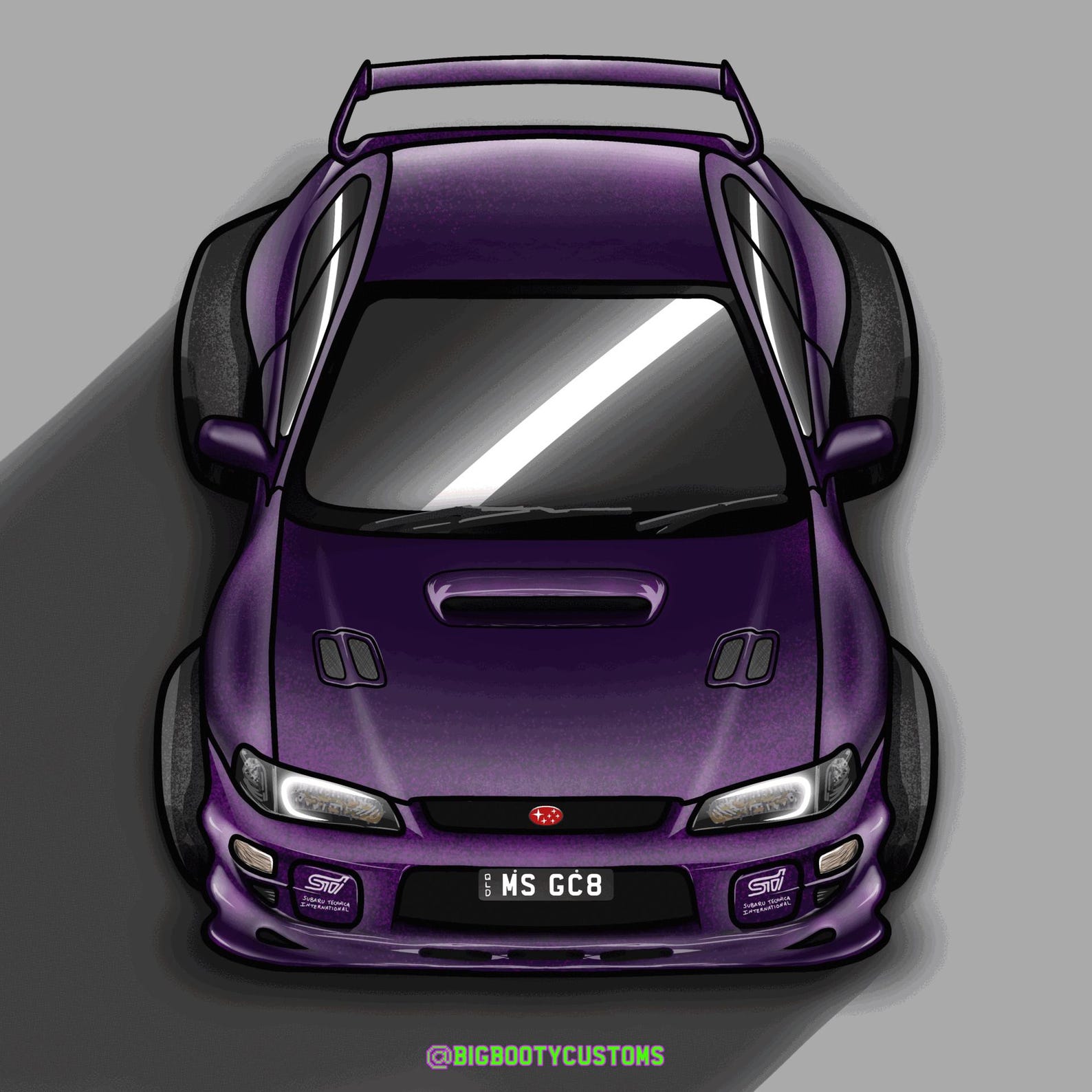 Animated Gif Custom Car Illustration Digital Drawing Gifts. Gift for ...