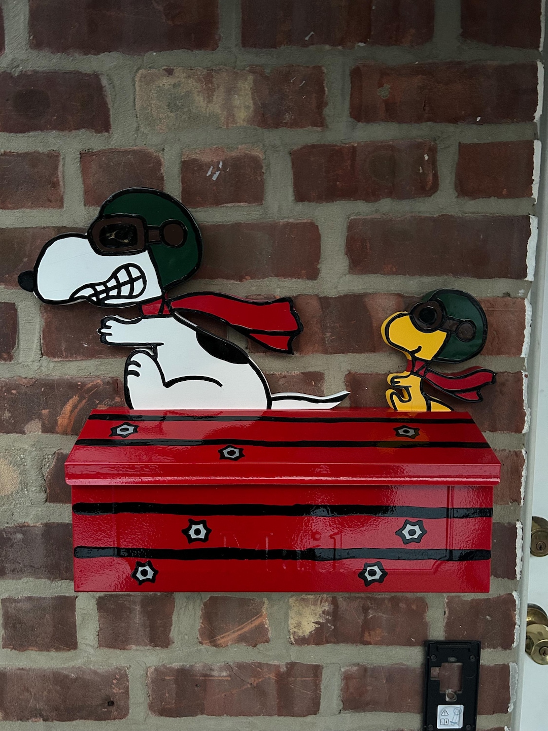 Snoopie Flying Ace and Woodstock Wall Mount Mailbox - Etsy