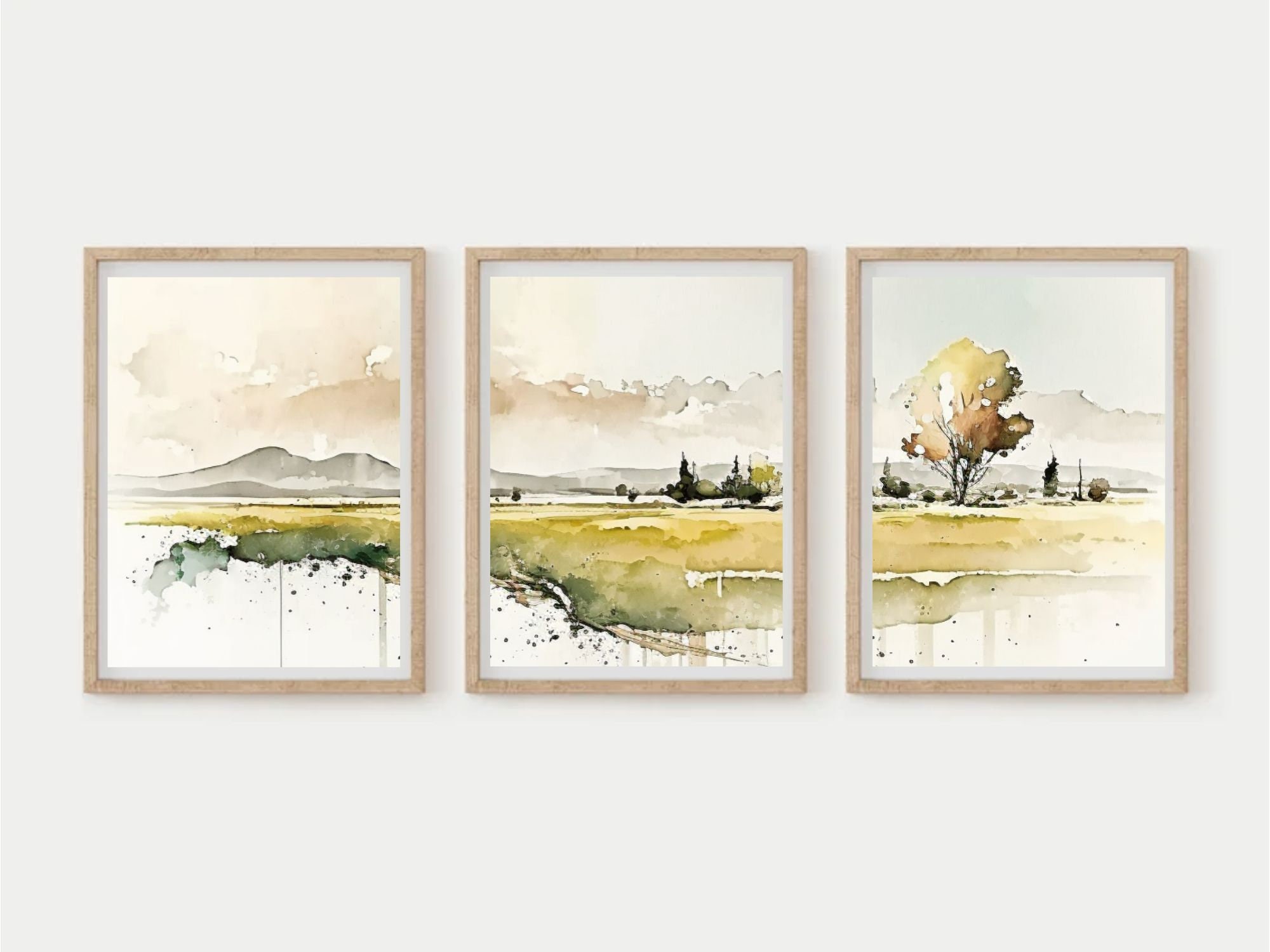 Springtime Landscape, Custom Watercolor Digital Print, Vintage Style ...