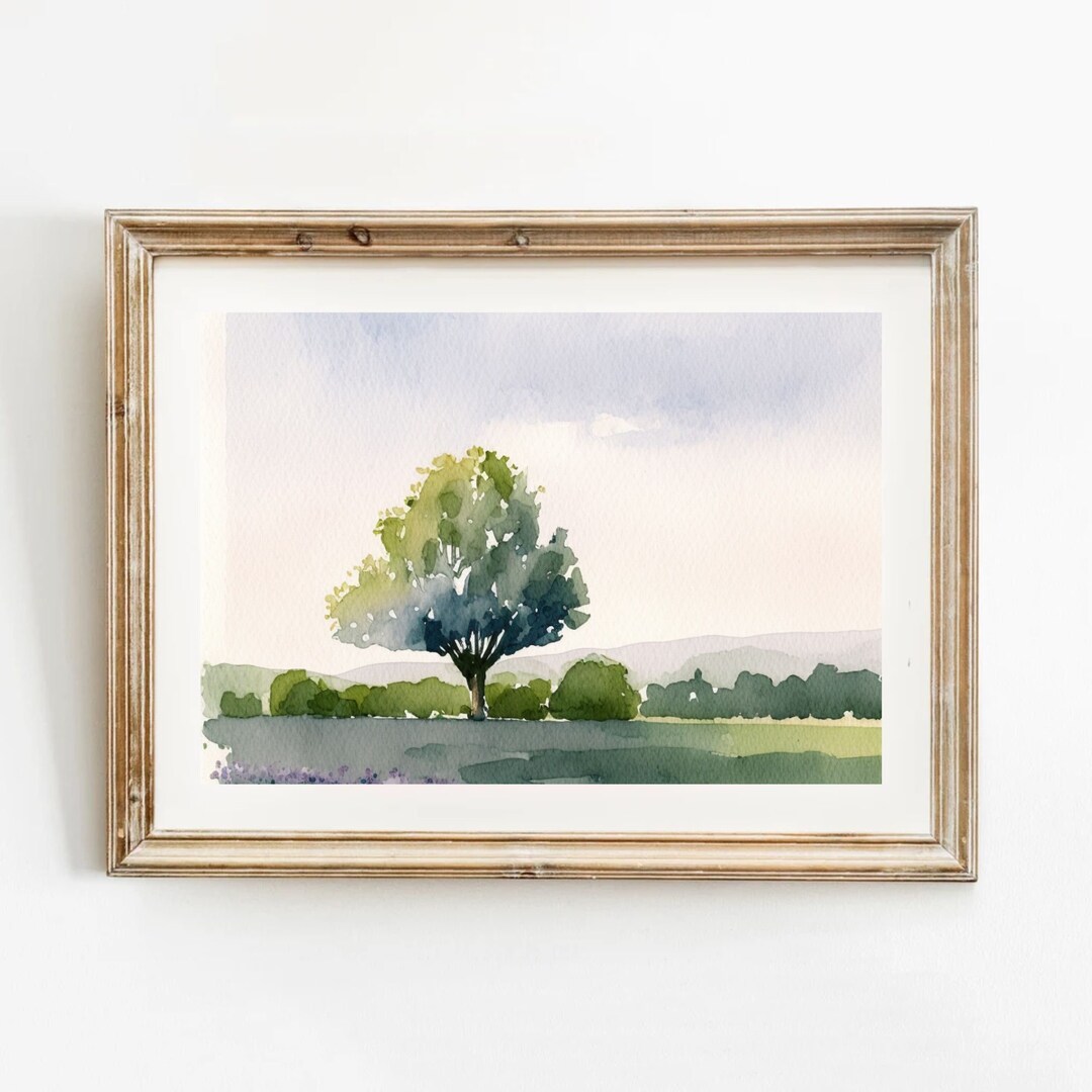 Grassy Field Spring Monet Digital Print, Water Color, Scenery ...