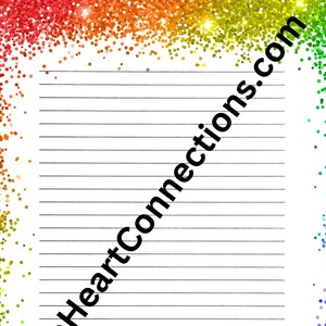 4 Different RAINBOW Border Writing Paper Journal Notepad Stationery ...