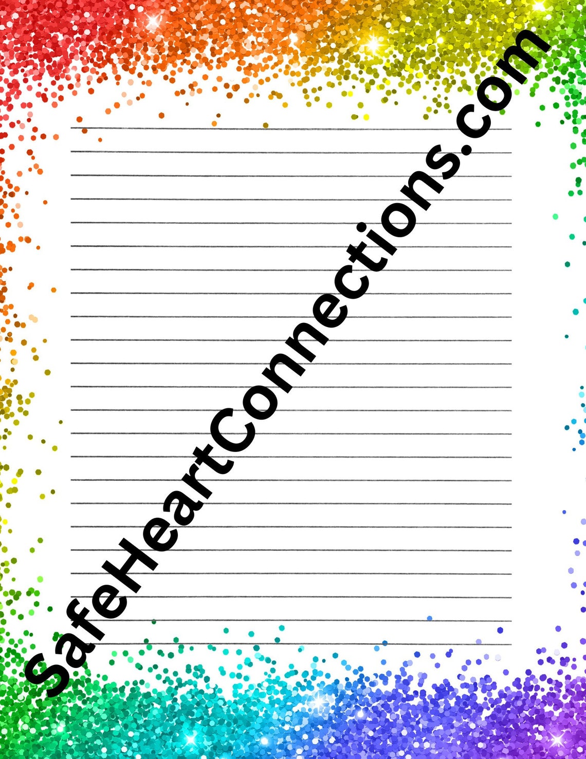 4 Different RAINBOW Border Writing Paper Journal Notepad Stationery ...