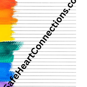 4 Different RAINBOW Border Writing Paper Journal Notepad Stationery ...