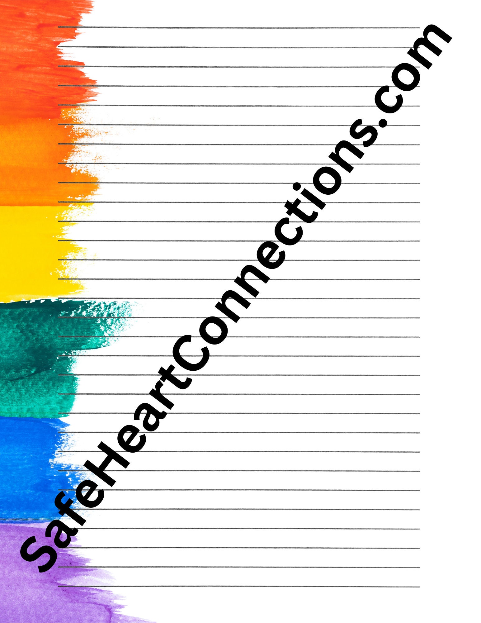 4 Different RAINBOW Border Writing Paper Journal Notepad Stationery ...