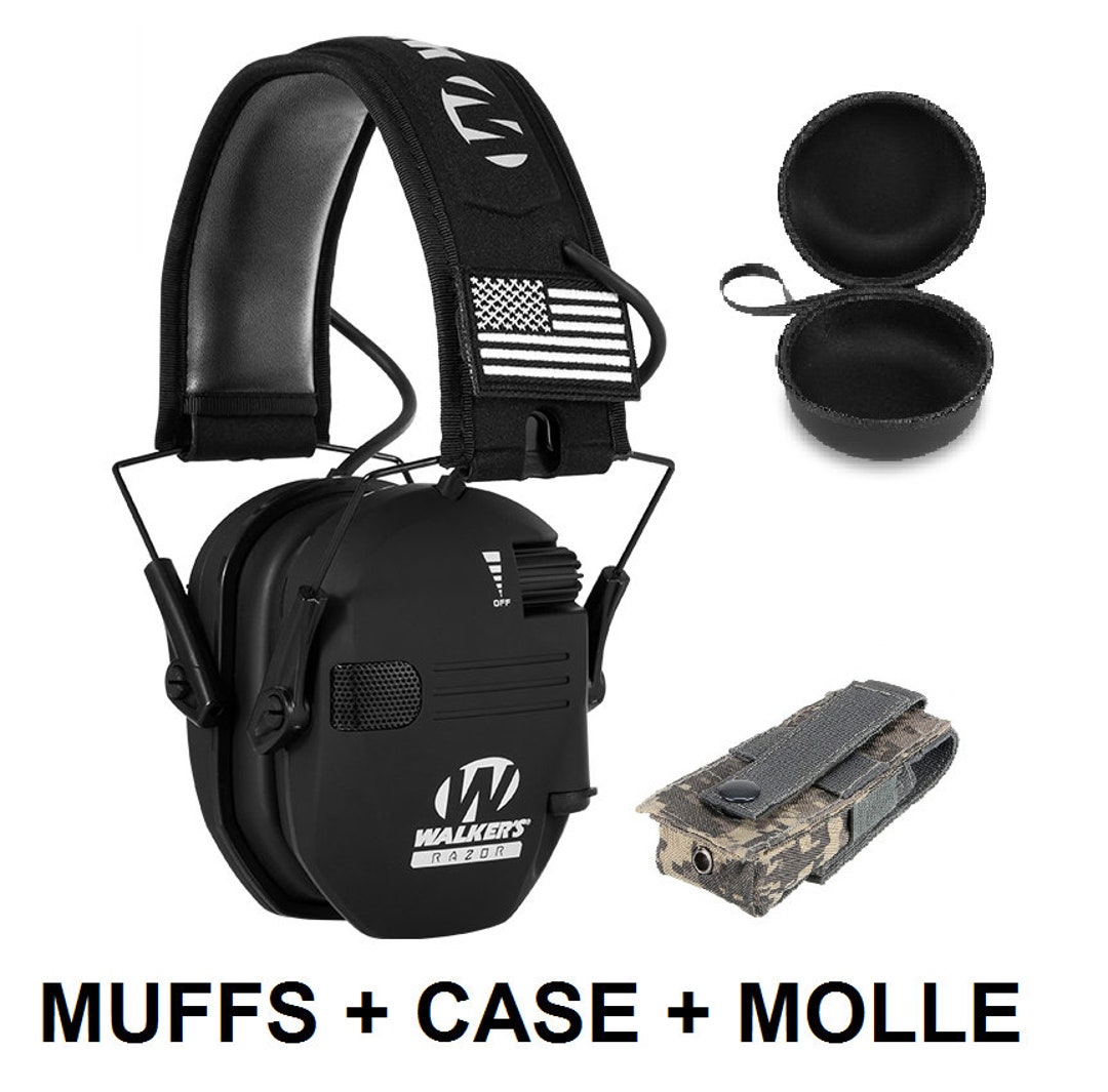 Walker's Razor Electronic Tactical Flat Black Slim 23db Folding Ear ...