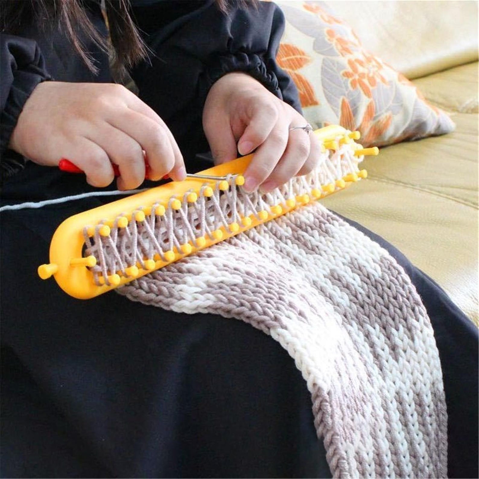 Knitting Loom DIY Craft Weaving Loom Plastic Pompom Sock Hat Shawl ...