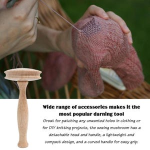 Wooden Darning Kit, Darning Mushroom, Small Loom, Darning Tools, Wooden ...