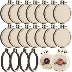 20/10/5x Mini Embroidery Frame Ring Wooden Cross Stitch Frame Handmade ...