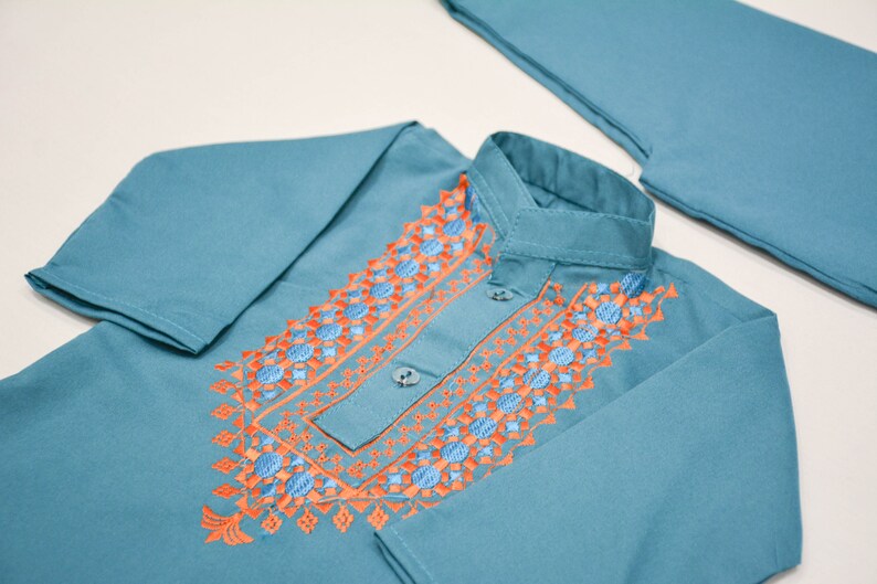 Teal Colour Afghan Baby Clothes | Traditional Clothes | Shalwar Kameez ...