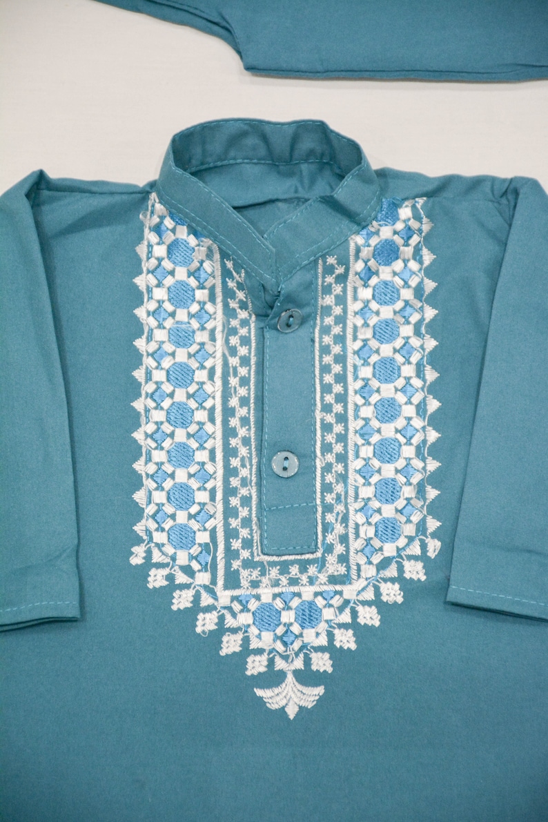 Teal Colour Afghan Baby Clothes | Traditional Clothes | Shalwar Kameez ...