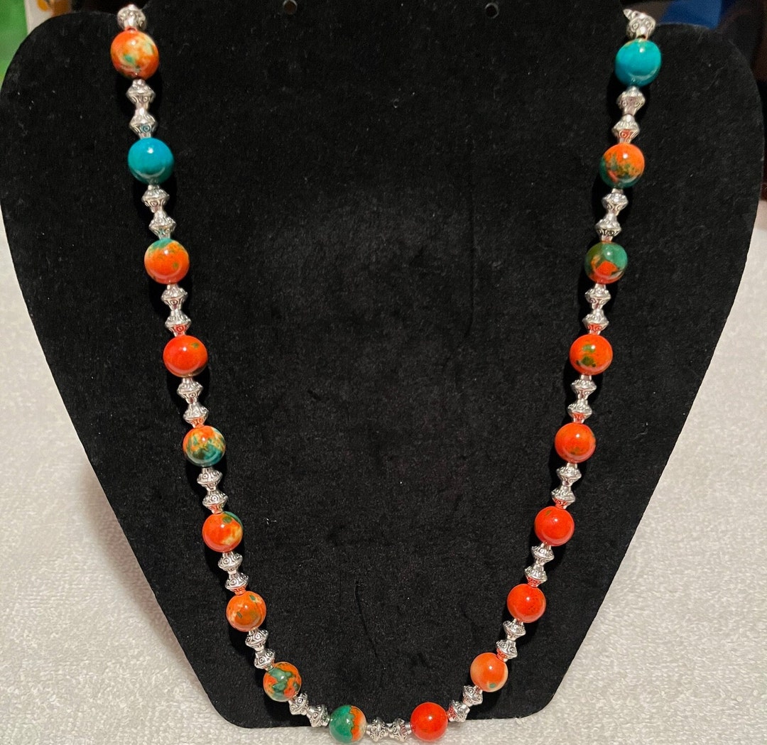 Composite Turquoise Beads Sedona Sunset Necklace, Bracelet & Earrings ...