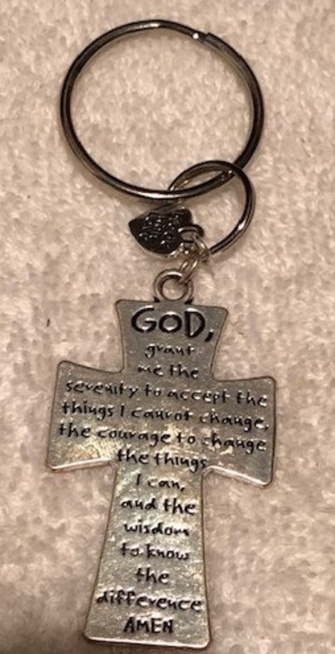 Silvertone Serenity Prayer Keychain NEW Handmade - Etsy