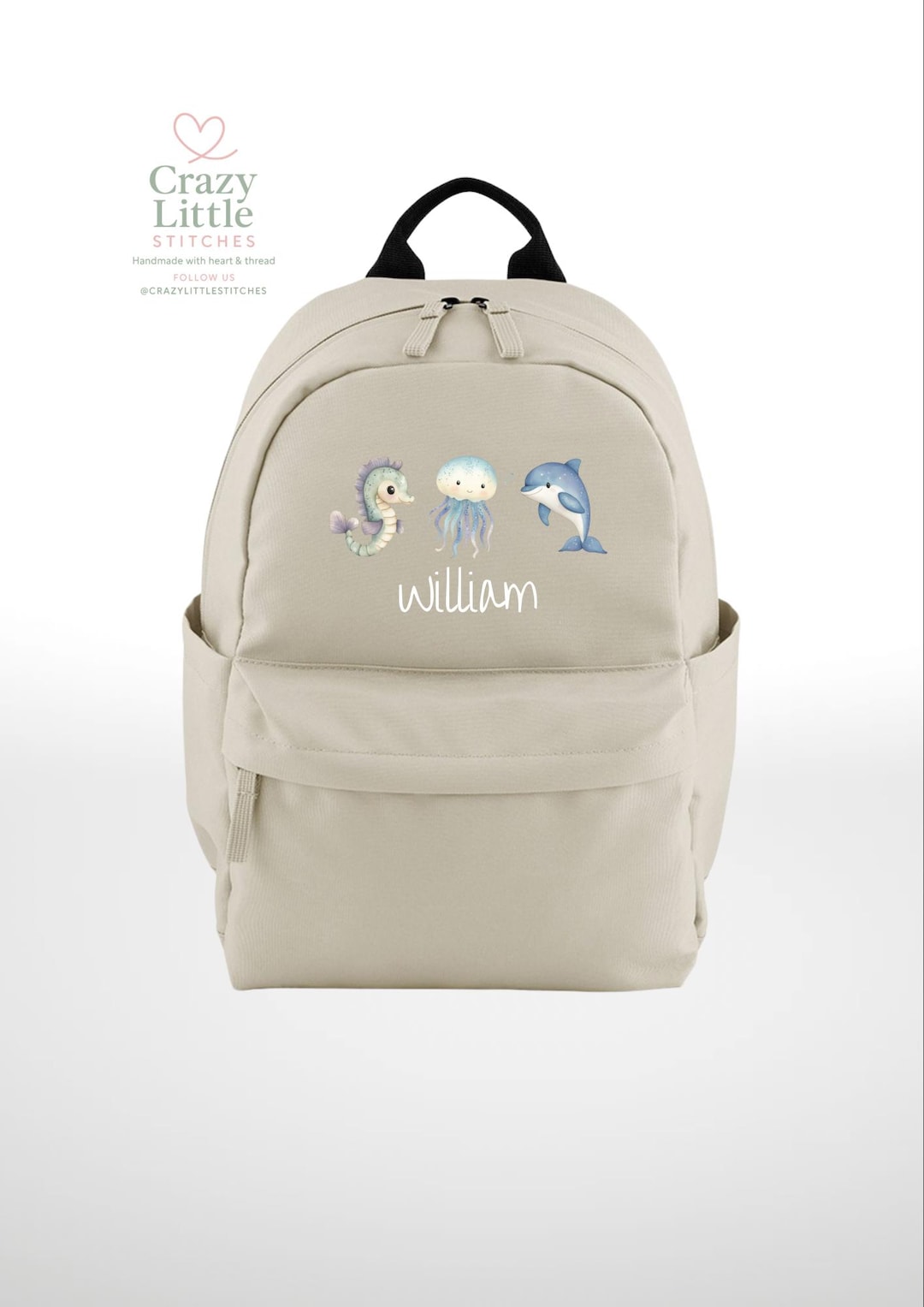 Personalised Under the Sea Backpack: Children's School Bag, DTF Print ...