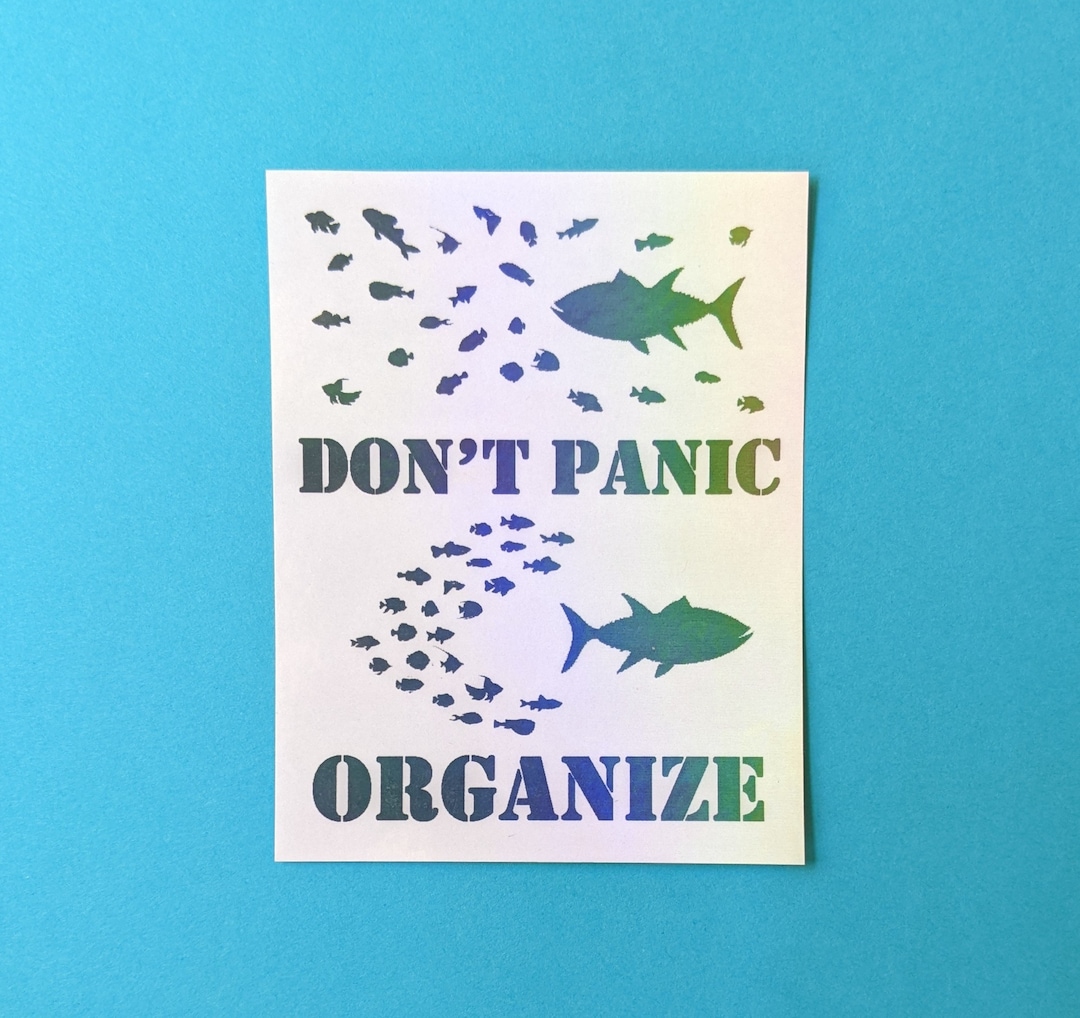 Don't Panic, Organize - Sticker - Handmade Sticker - Recycled Paper ...