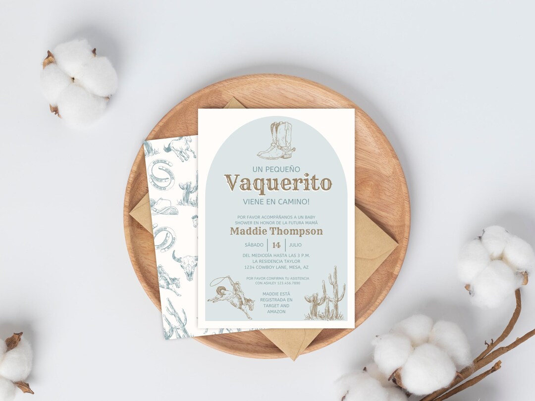 Vaquerito Baby Shower Invitation Template Western Baby Shower Invite ...