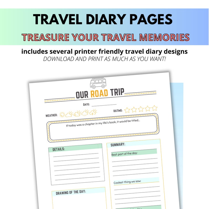 Family Road Trip, Games Printable, Road Trip Activities for Kids, USA ...