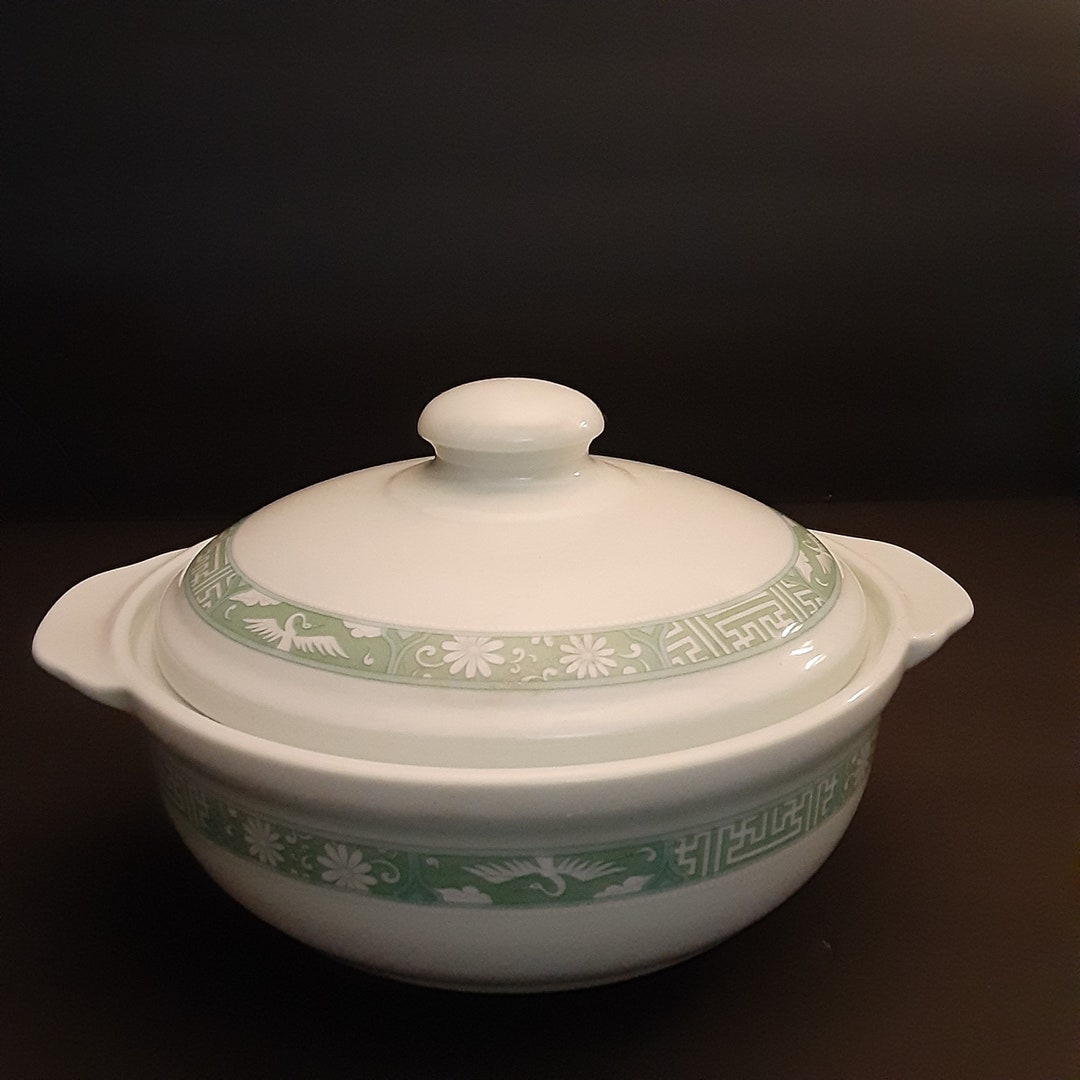 Vintage Light Green Covered Dish by Jade Bone China Co. - Etsy