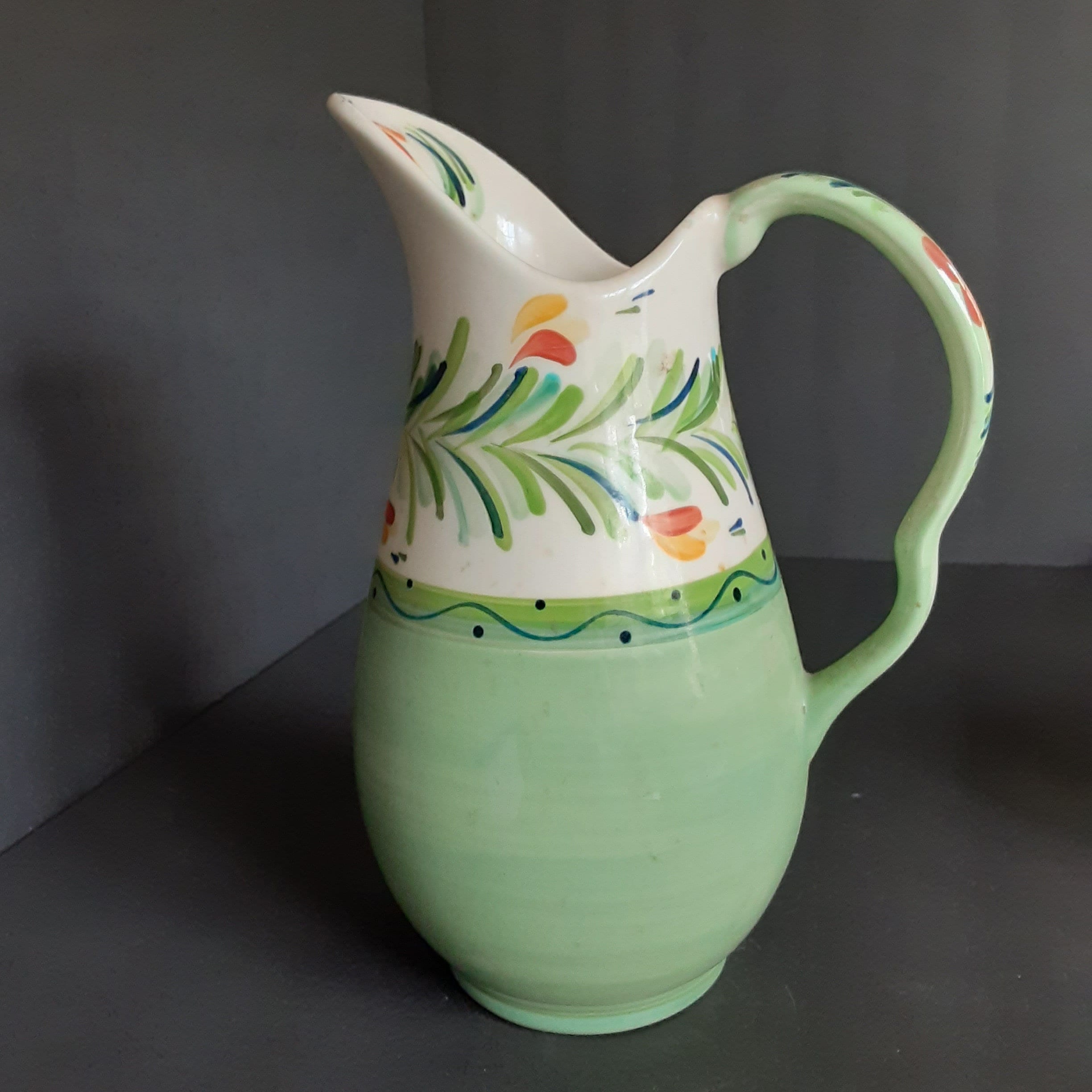 Vintage Gail Pittman Pottery Pitcher Provence Pattern 80oz. - Etsy