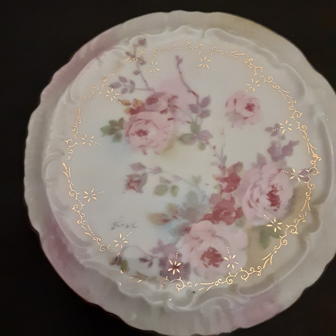 Vintage Royal Crown China Trivet, Chantilly Rose Pattern, Signed by ...