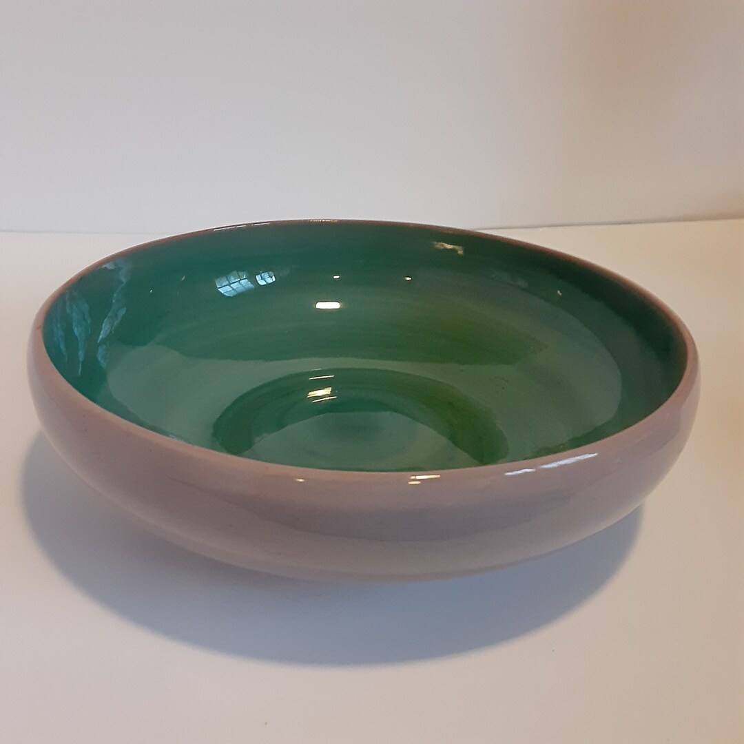Vintage Stangl Pottery Console Bowl in Light Teal and Pink - Etsy