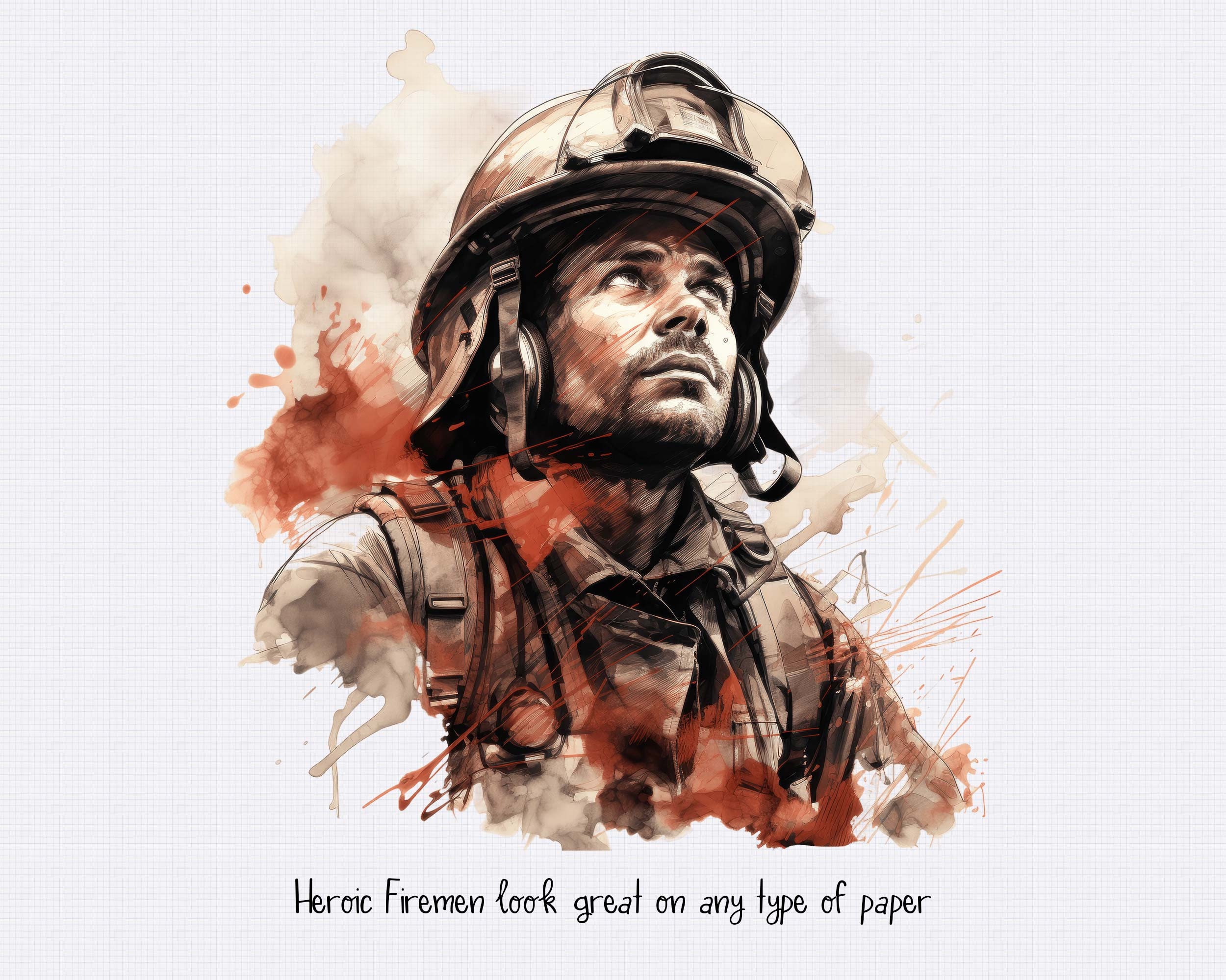 Clipart of Heroic Firefighters. Firemen, First Responders, Heroes ...