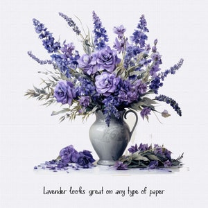 Watercolor Clipart of Beautiful Lavender and Lavender Flowers. Flower ...