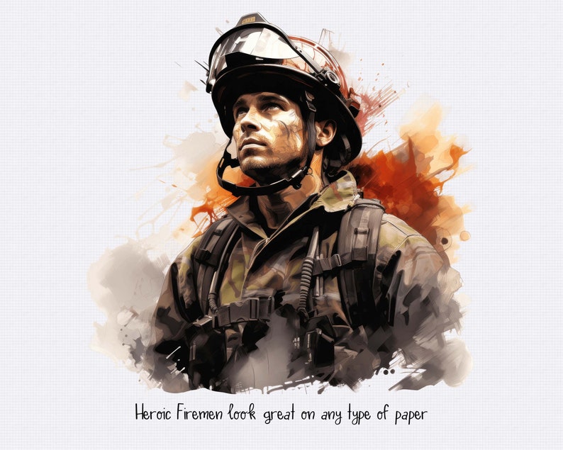 Clipart of Heroic Firefighters. Firemen, First Responders, Heroes ...