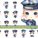 Adorable Little Police Officers in Watercolor Clip Art. 16 Files of ...