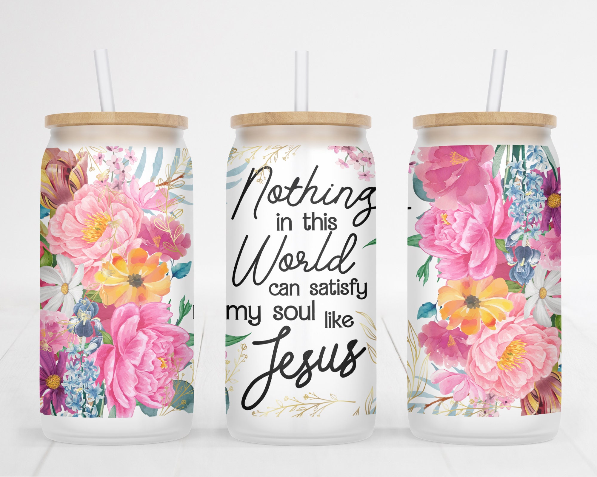 Christian Affirmations Libbey Glass Cup Religious Iced Coffee Glass Can ...