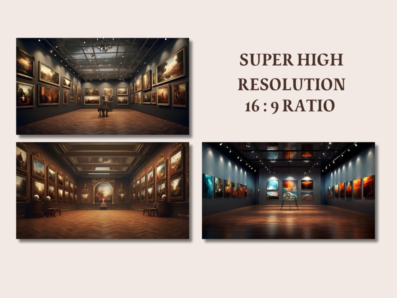 5 Virtual Art Gallery Backgrounds for Meetings – Super High Quality, 16 ...