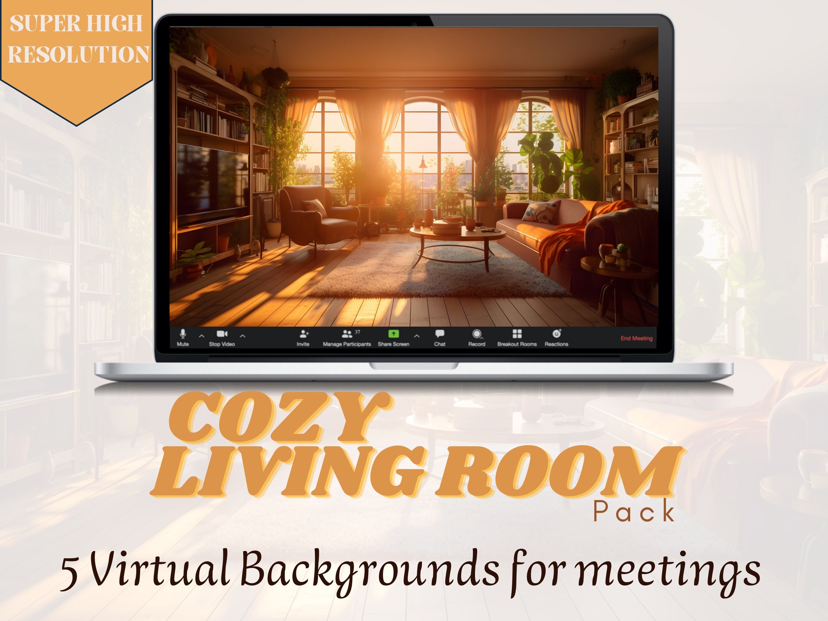 Cozy Living Room Virtual Backgrounds: 5 Super High-quality Options for ...