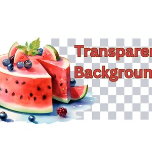 Watercolor Juicy Summer Watermelons Clipart Bundle: 20 PNG Images ...