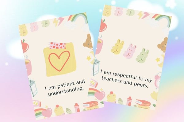 Affirmations for Kids, 40 Printable Cards, Back to School, Children's ...